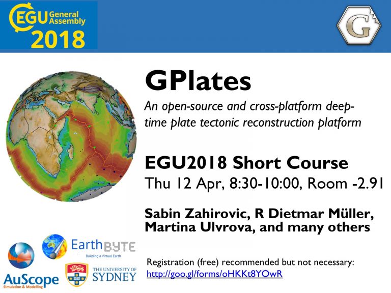 GPlates short course at EGU 2018 – EarthByte