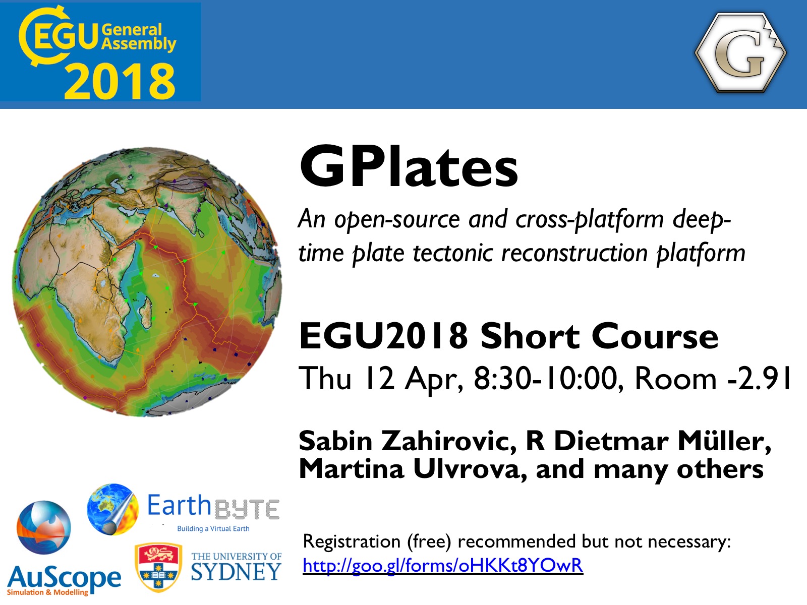 GPlates short course at EGU 2018 – EarthByte