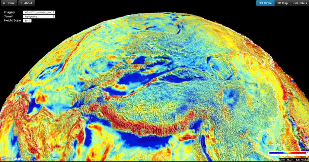 Interactive virtual gravity globe, based on BGI’s global gravity grids by Bonvalot et al. (2012 ...