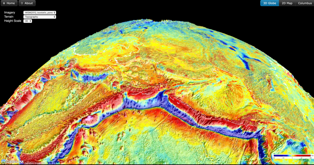 Interactive virtual gravity globe, based on BGI’s global gravity grids ...