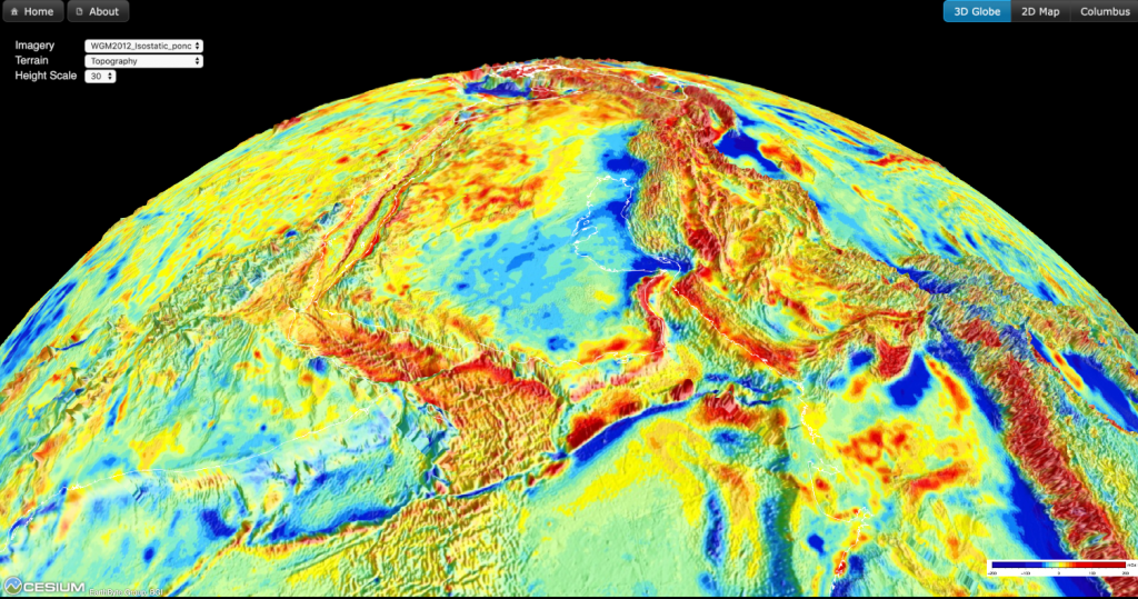 Interactive virtual gravity globe, based on BGI’s global gravity grids by Bonvalot et al. (2012 ...